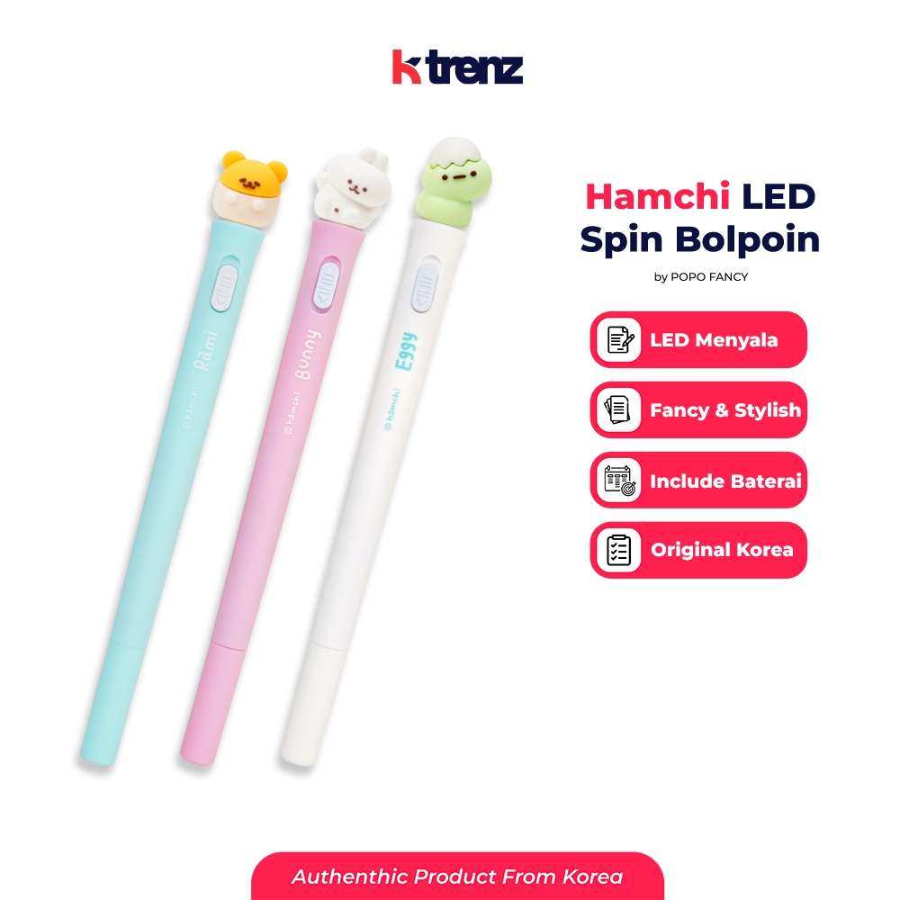Jual POPO FANCY Pulpen Hamchi LED Spin Original Korea Pen Desain Unik ...