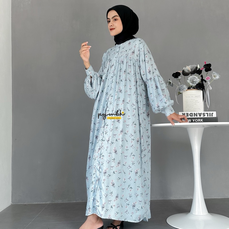 Jual GAMIS SAMARA Rayon Salur Lengan Balon | Shopee Indonesia