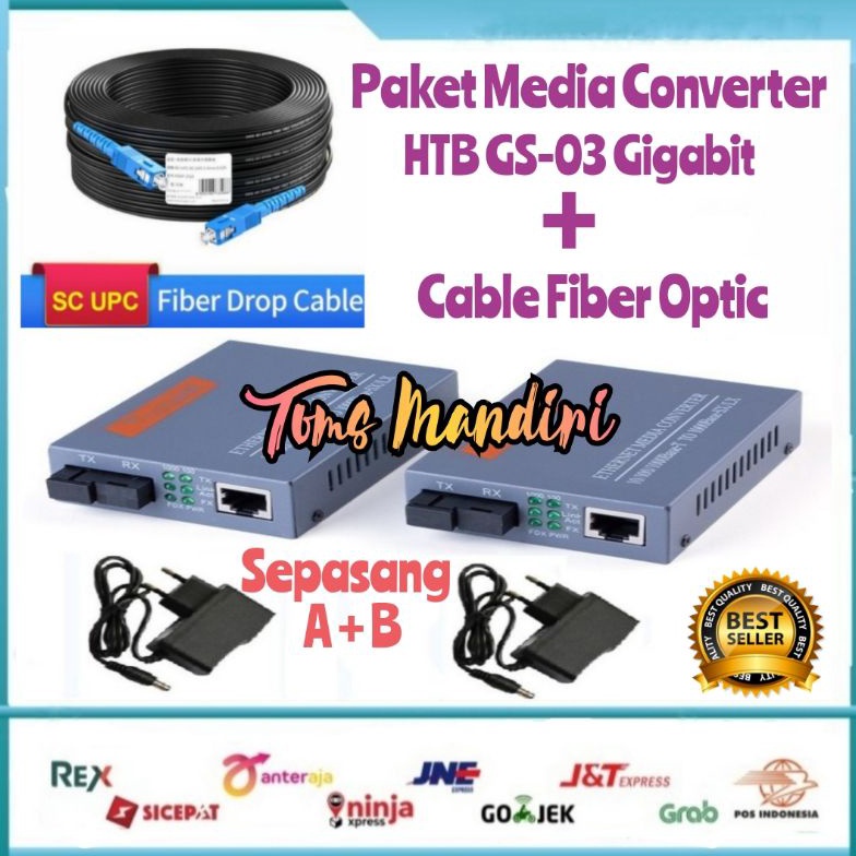 Jual LIMITLESS Paket Cable FO 12 Meter Media Converter HTB GS3 AB 1 Mbps | Shopee Indonesia