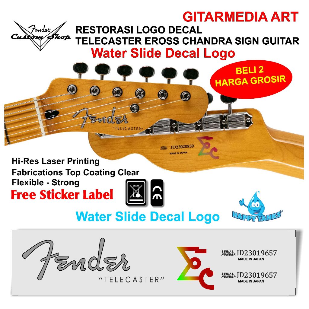 Jual LOGO FENDER TELECASTER EROSS CHANDRA SIGNATURED BARU_FENDER EROSS ...