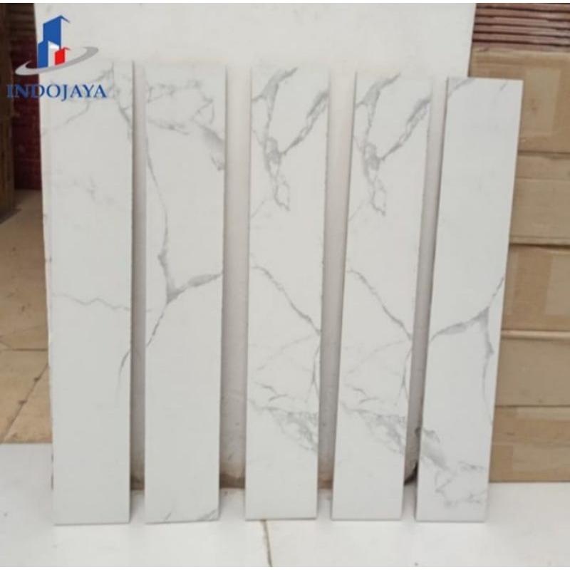 Jual granit list/plint dinding 10×60 motif putih carara ukuran cuatom ...