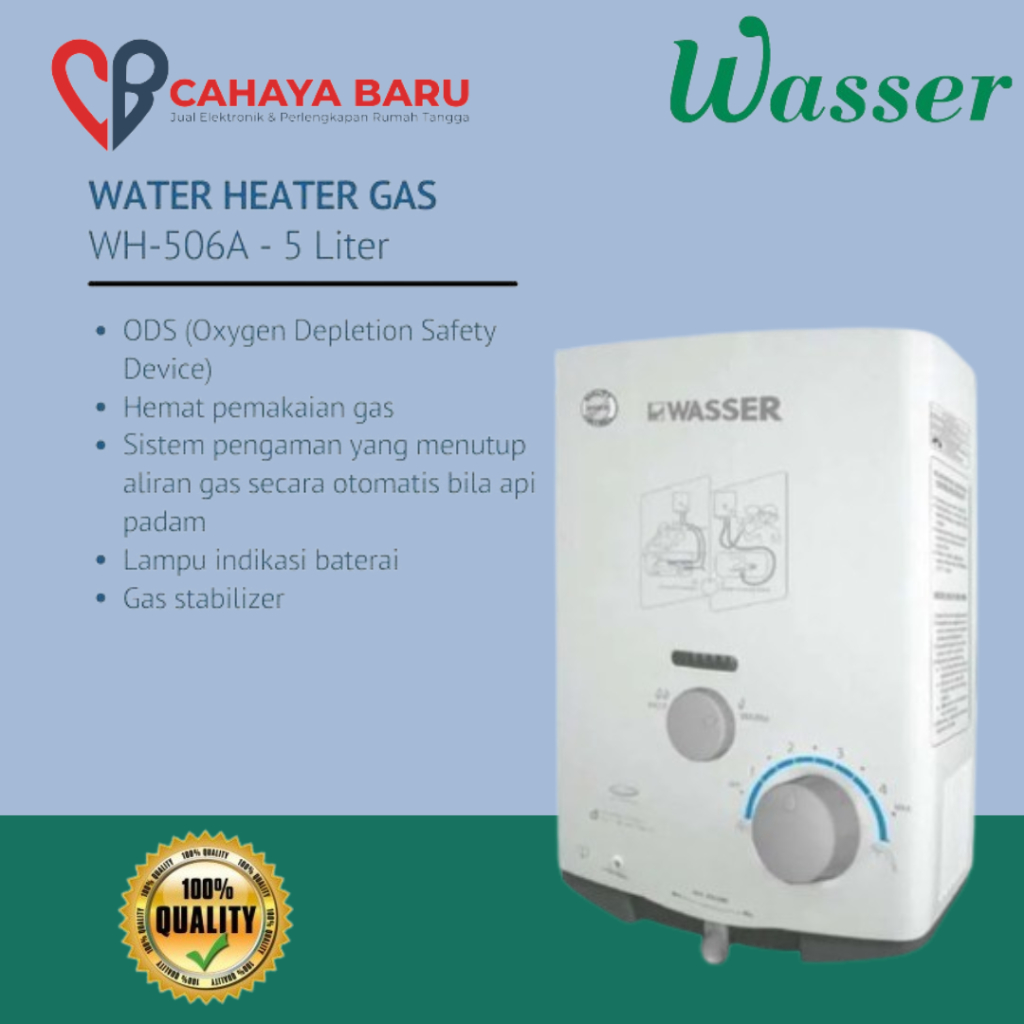 Jual WASSER Water Heater GAS LPG WH-506A / WH 506A / WH 506 A Pemanas Air | Shopee Indonesia