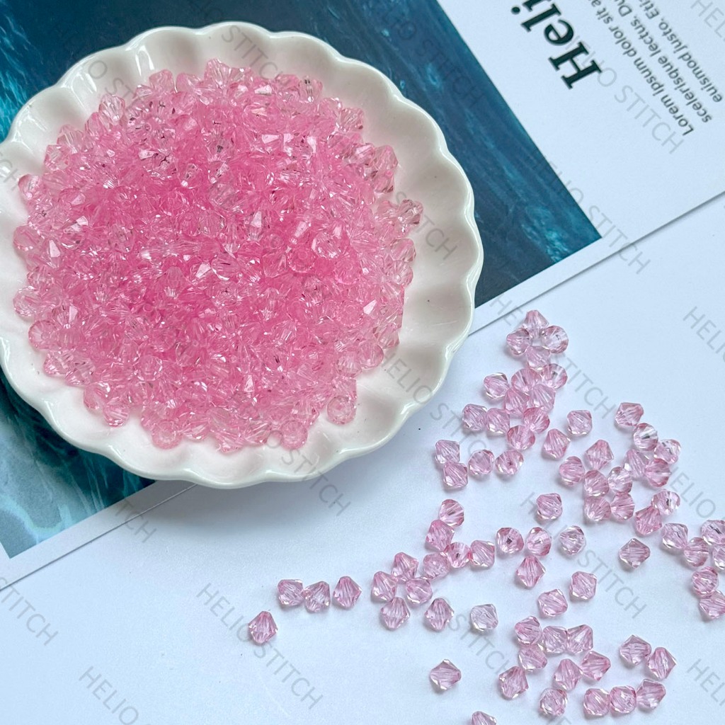 Jual [Pilih Warna] 10 gr Manik-manik Transparan bentuk Diamond Bicone 6 ...