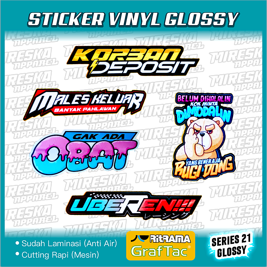 Jual Terbaru!! Stiker Viral Glossy Terlaris Racing Series 21 | Stiker ...