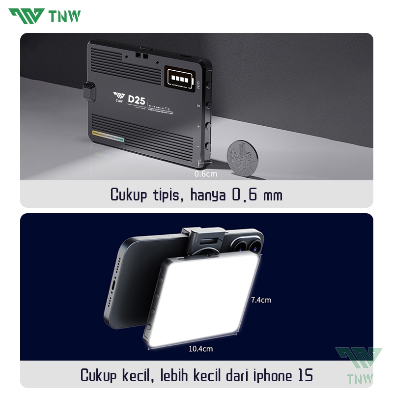 Jual TNW D25 Selfie Light Portable Clip Mini led Light Led Video Light ...