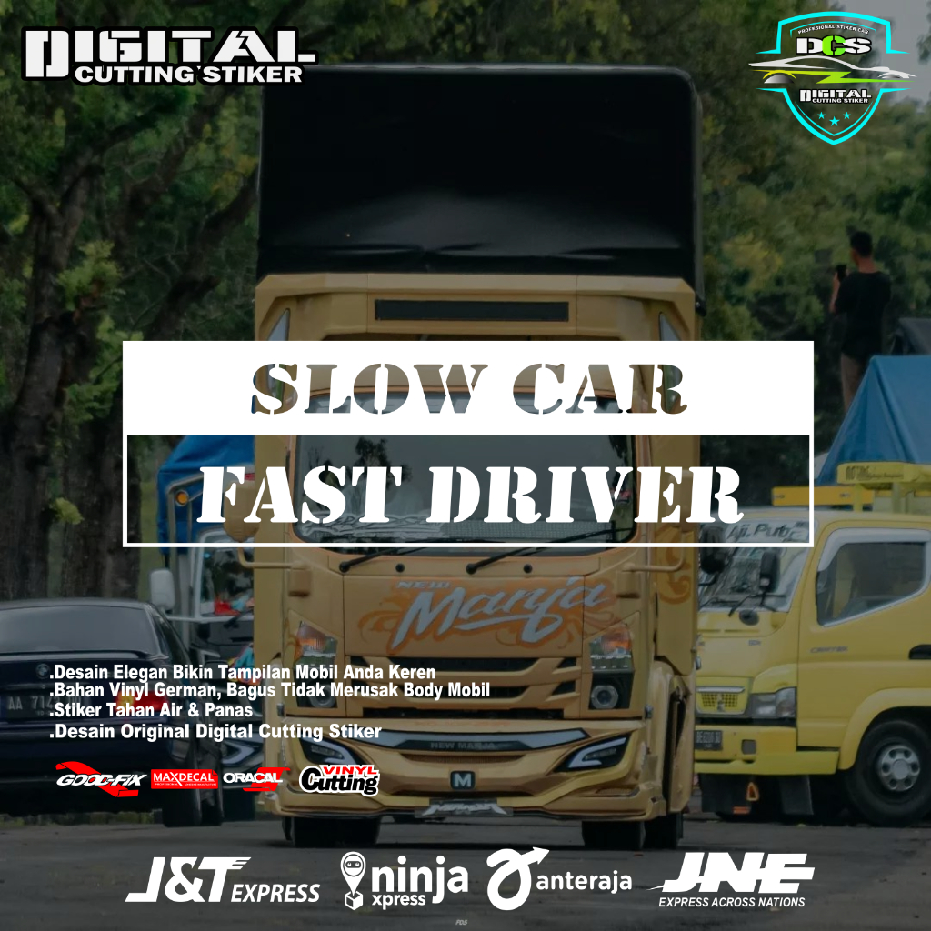 Jual Stiker kata kata slow car fast driver kaca mobil pickup truk ...