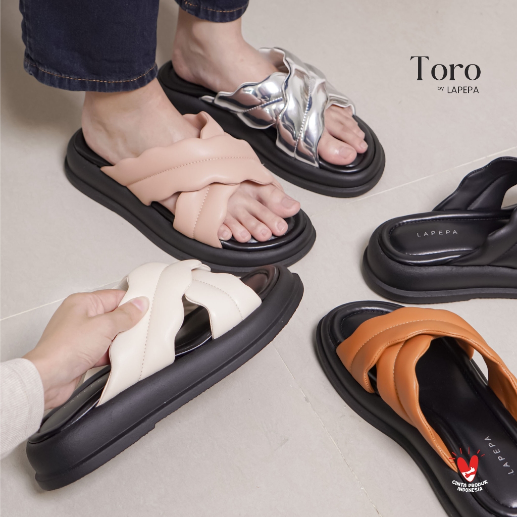 Jual Lapepa TORO Sandal Wanita Premium Model Keren Kekinian | Shopee ...