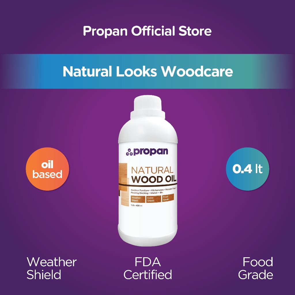 Jual PROPAN Natural Wood Oil NWO-559 0.4 L Food Grade Polish | Shopee ...