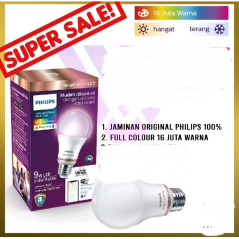 Jual Philips LED Smart Wi-Fi RGB 9 Watt | Shopee Indonesia