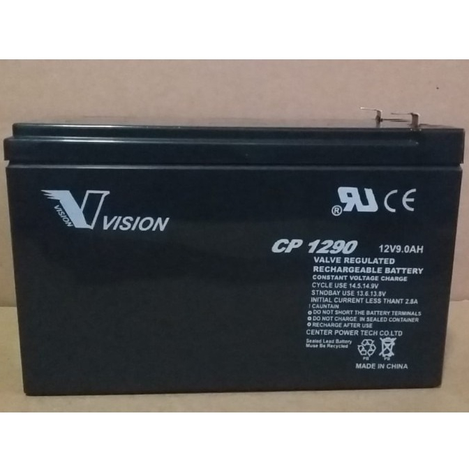 Jual BATTERY UPS VISION 12V 9AH BATERAI KERING VISION 12V 9AH | Shopee ...