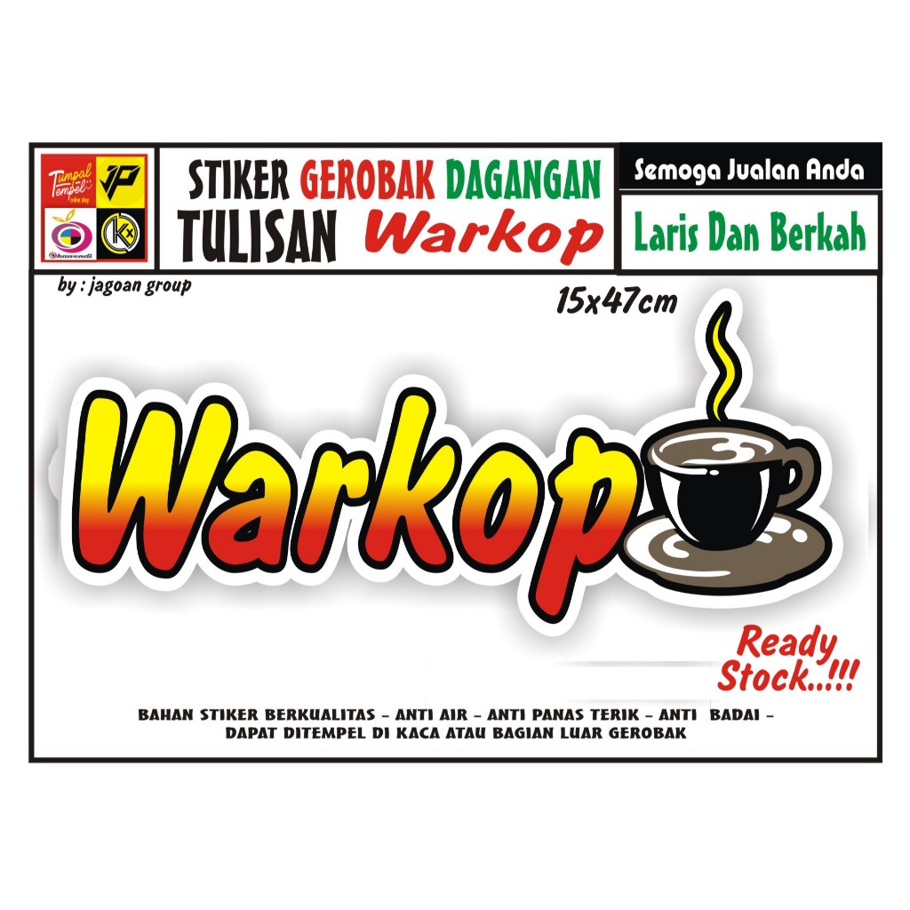 Jual stiker kaca gerobak tulisan warkop | Shopee Indonesia