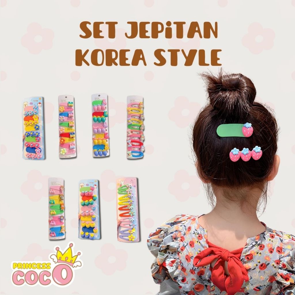 Jual [PRINCESS COCO] Jepitan Rambut Anak 10 In 1 Balita Perempuan Cewek ...