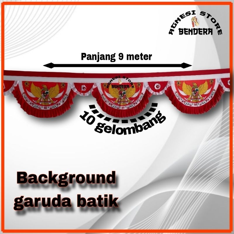 Jual Bendera Background garuda batik 10 glombang | Shopee Indonesia