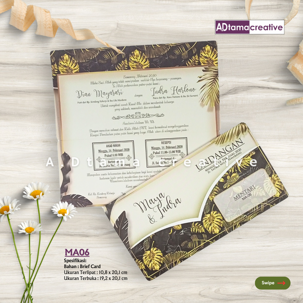Jual Undangan Pernikahan MA06 / Cetak Kartu Undangan / Undangan Nikahan ...