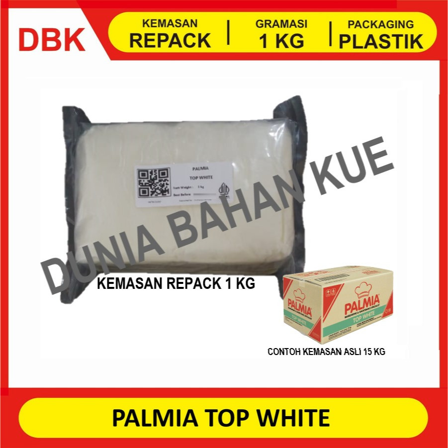 Jual PALMIA TOP WHITE MARGARINE & SHORTENING - REPACK 1 KG / MENTEGA ...