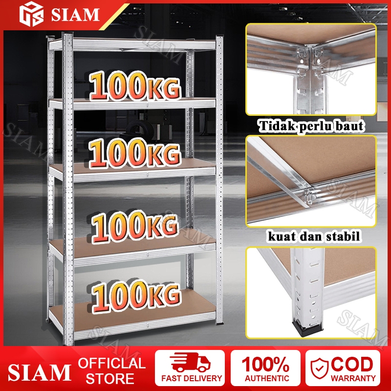 Jual 【Ukuran Besar】6 Lapisan 120*40*200cm Rak Gudang Rak Rumah Tangga ...