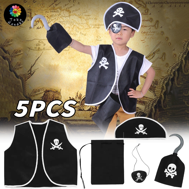 Jual 5pcs/Set Mainan Kostum Anak Bajak Laut Halloween Kostum Bajak Laut ...
