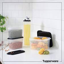 Jual TUPPERWARE Urban Kitchen Set Minimalis Warna Hitam | Shopee Indonesia