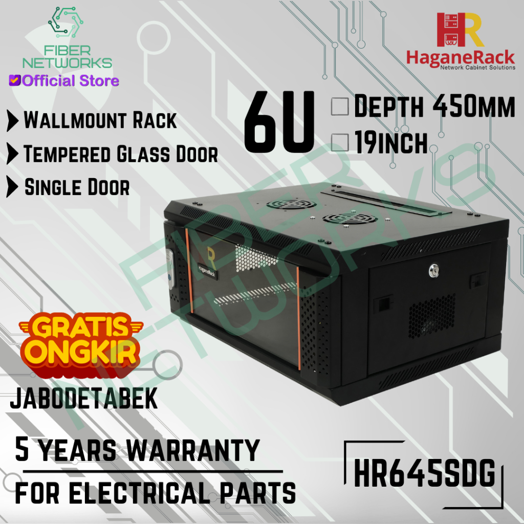 Jual WALLMOUNT RACK 6U 450MM - HAGANERACK HR645SDG RAK SERVER SINGLE ...