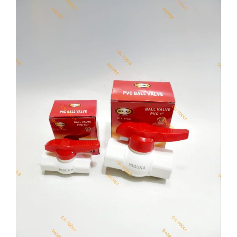 Jual Stop kran Ball Valve PVC Putih HISUKA 3/4 INCH | Shopee Indonesia