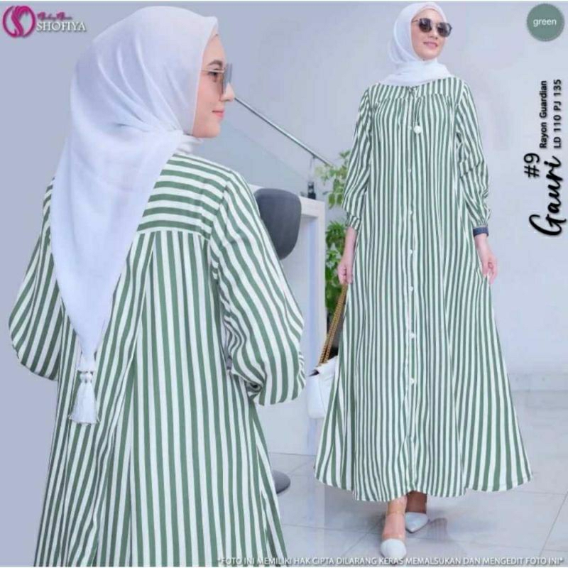 Jual COD LANGSUNG KIRIM GAMIS RAYON PREMIUM MOTIF SALUR JUMBO FULL KANCING MUSLIM WANITA GAUN ...