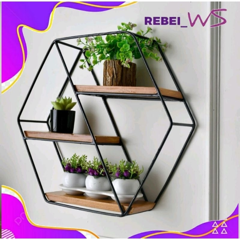 Jual HIASAN DINDING | RAK DINDING | DEKORASI DINDING BESI | Shopee ...