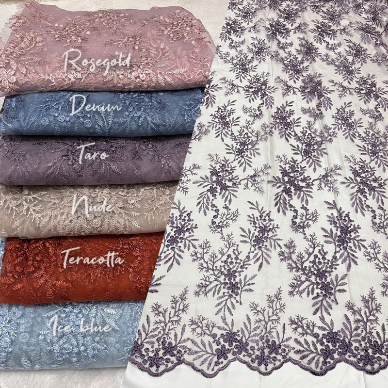 Jual Kain/Bahan Tile Bordir / Tile murah/ Tile Bordir Terbaru | Shopee ...