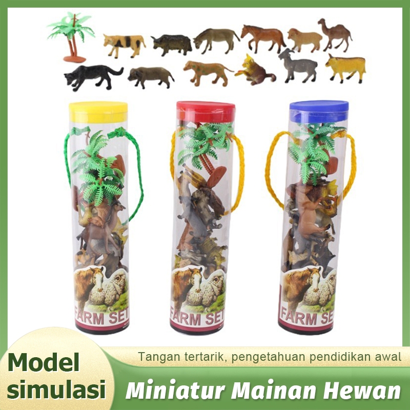 Jual Mainan Hewan Kecil Boneka Karet Hewan Hewan Liar 12 Buah Mainan ...