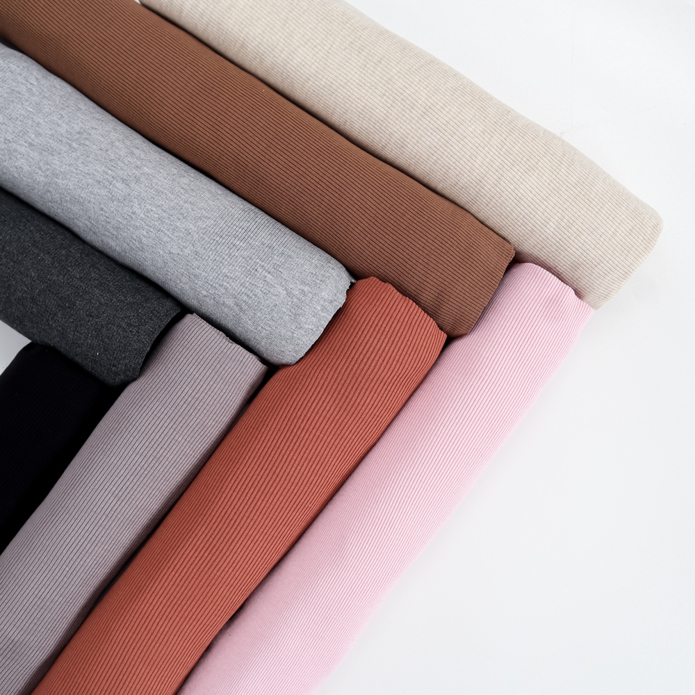 Jual PROMO Kain Rib Knit Premium 255 gsm per Meter | Shopee Indonesia