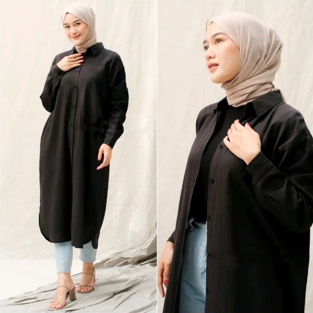 Jual Oversize Dress - Shirt Dress - Tunik Linen - Oversize Tunik - Midi ...