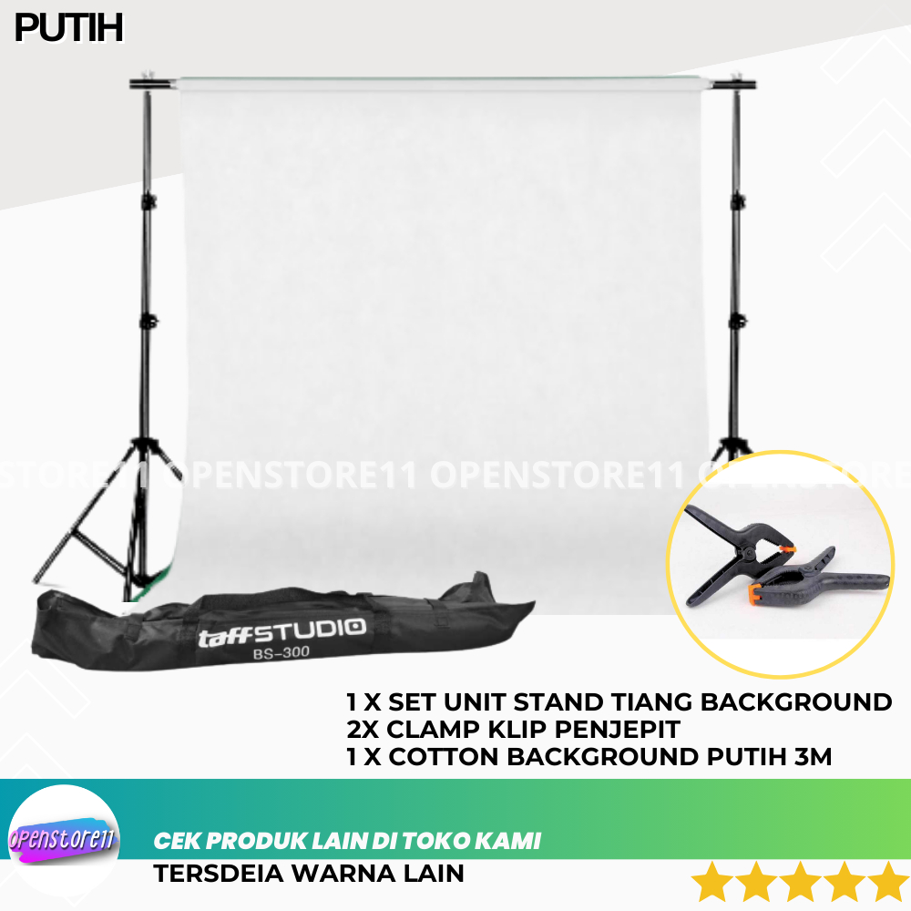 Jual Paket Stand Background Putih Cotton 3 x 2m | Shopee Indonesia
