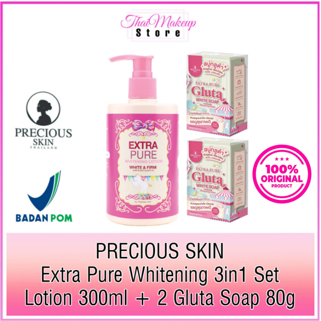 Jual Precious Skin Thailand Extra Pure Gluta Whitening 3 in 1 Set ...