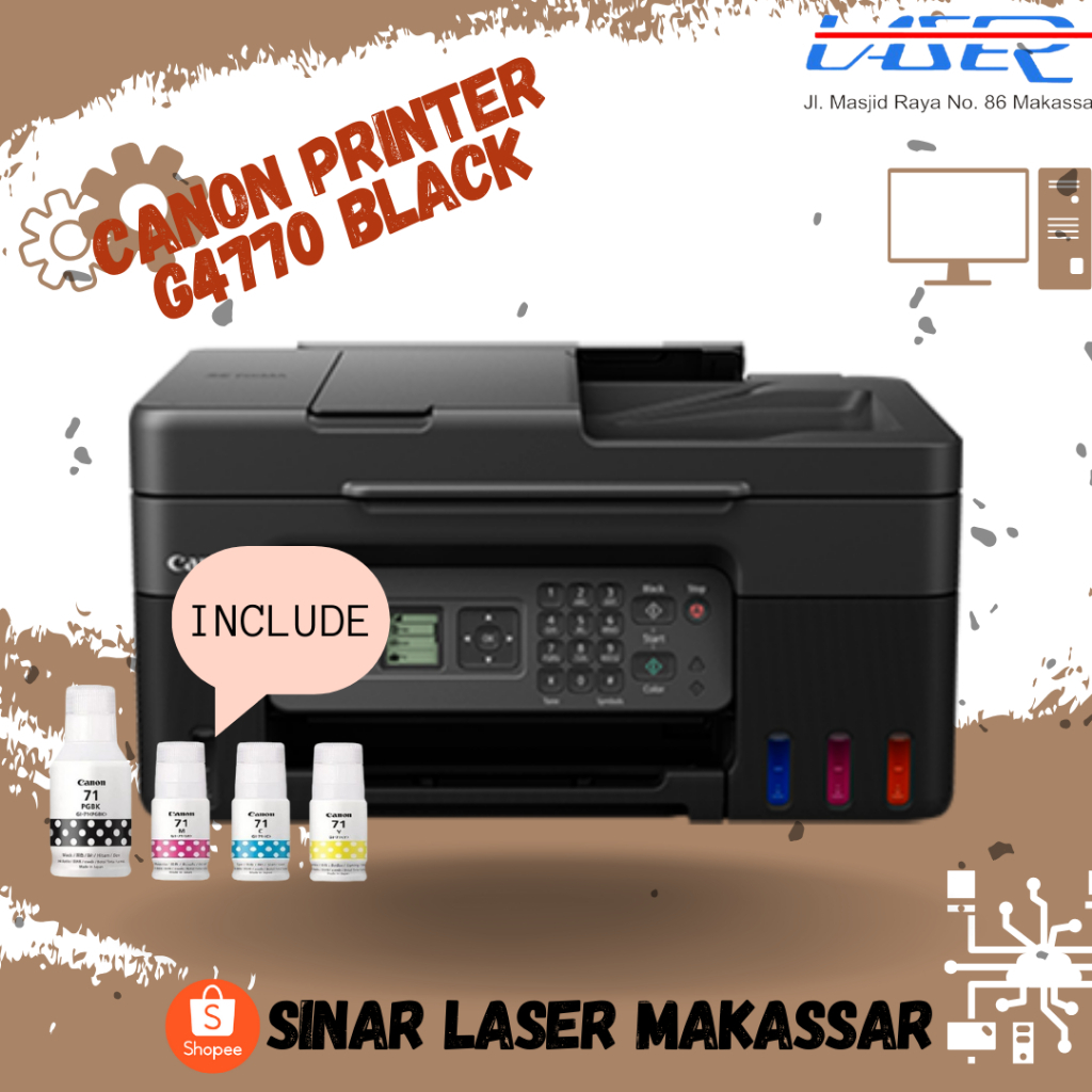 Jual PRINTER CANON INK TANK PIXMA G4770 GARANSI RESMI PRINTER PRINT ...