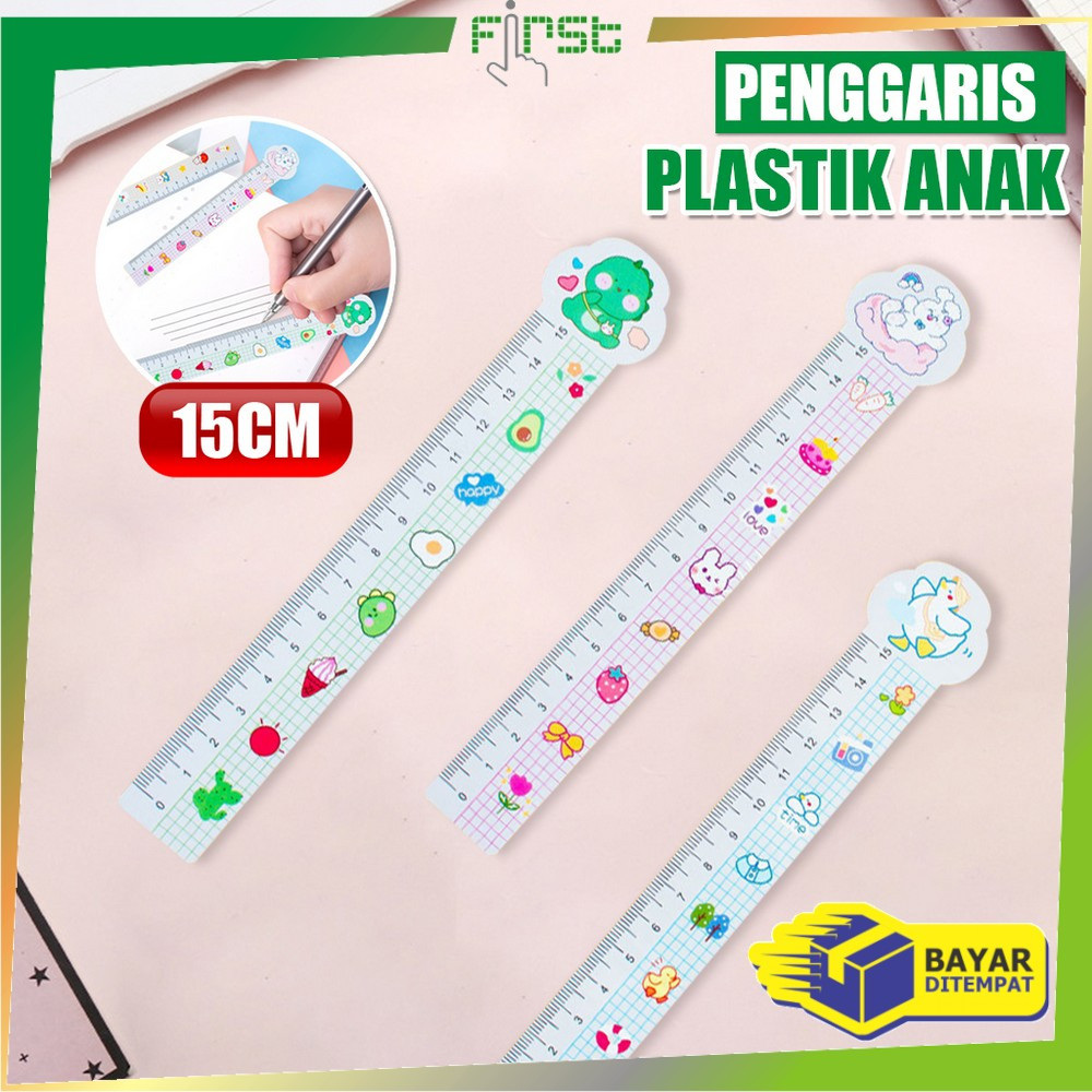 Jual FH-A91 Penggaris Plastik 15cm Anak Pelajar Karakter Lucu Alat ...