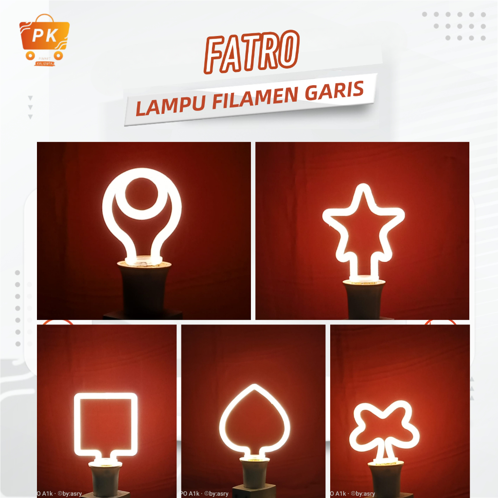 Jual Lampu Led Filamen Cafe Karakter Aesthetic Garis Warm (3000K) Retro ...