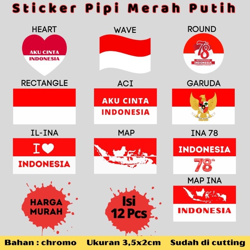 Jual Sticker Pipi Merah Putih 17 Agustus | Shopee Indonesia