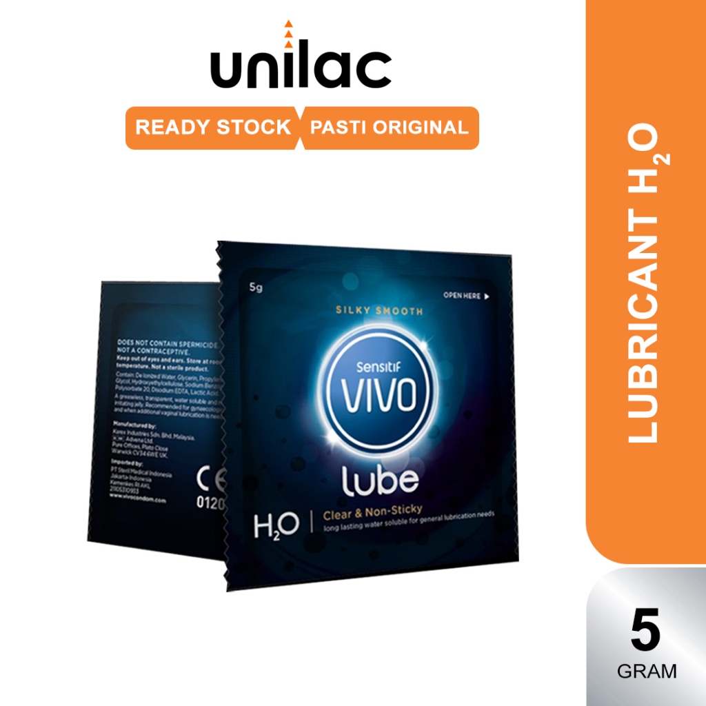 Jual Vivo Sensitif Lubricant H2O Lube Sachet 5gr - Pelumas Berbahan ...