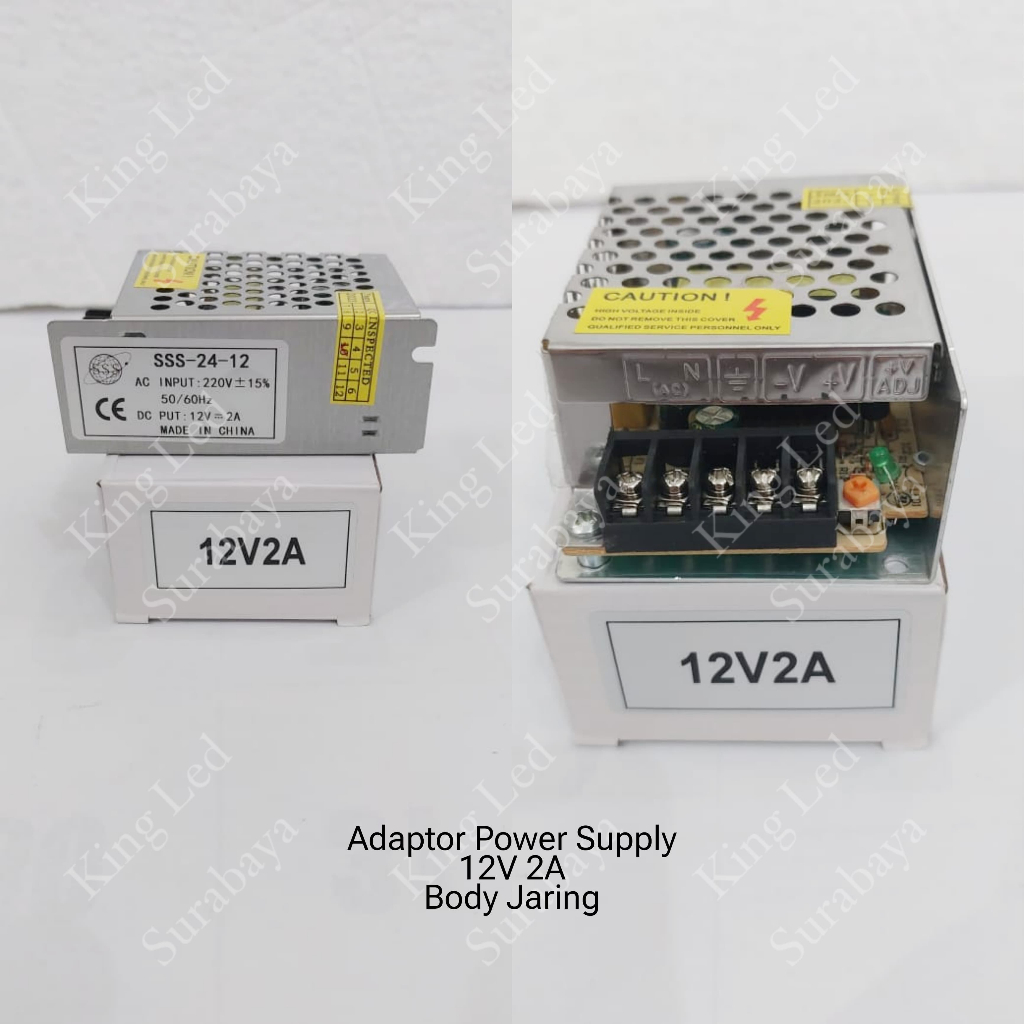 Jual Adaptor 12V 2A Power Supply Switching LED Jaring 2 Ampere 12 Volt ...