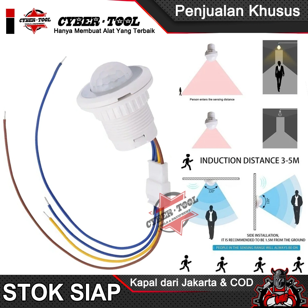 Jual Sensor Gerak PIR untuk lampu atau Alarm Security 220V bisa setting ...
