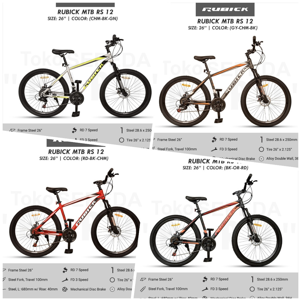Jual TB - Sepeda MTB RUBICK by UNITED RS-12 Ukuran 26 inch | Shopee ...