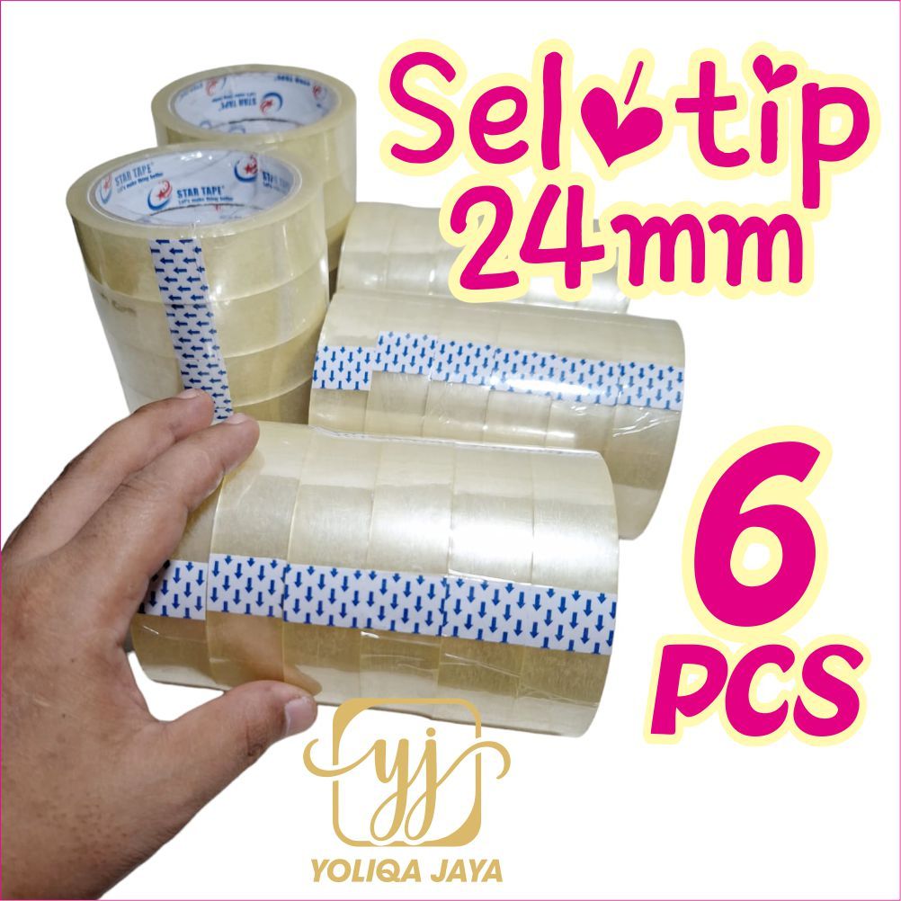Jual LAKBAN BENING SELOTIP / SOLATIP 1 inch / 24mm x 72 yard isi 6 pcs ...