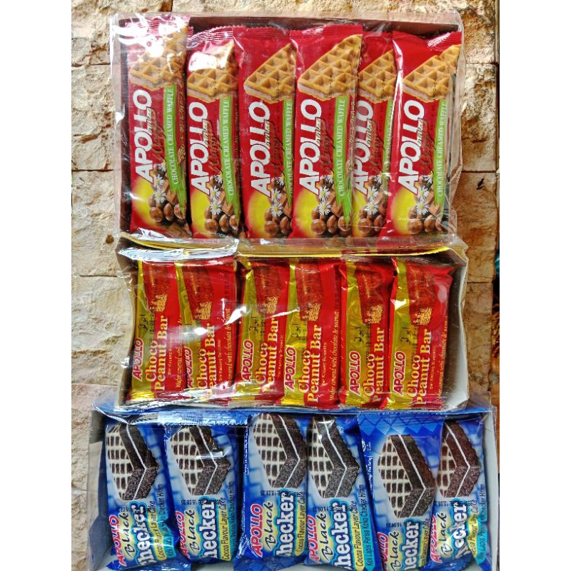 Jual APOLLO BLACK CHECKER/ WAFFLES / CHOCO PEANUT BAR | Shopee Indonesia