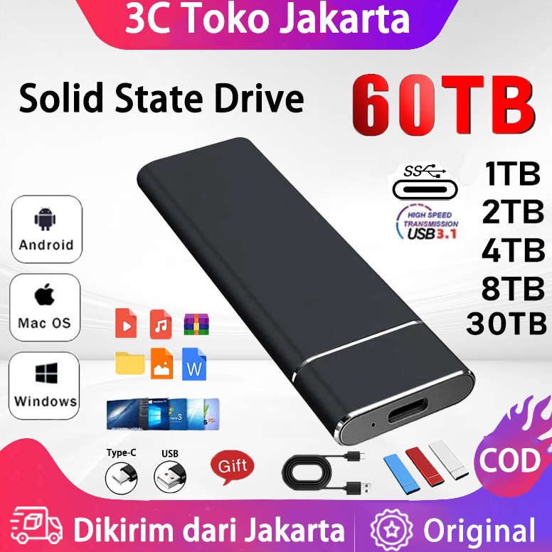 Jual Menarik Mini Portable SSD Eksternal 4TB External Mobile Solid ...