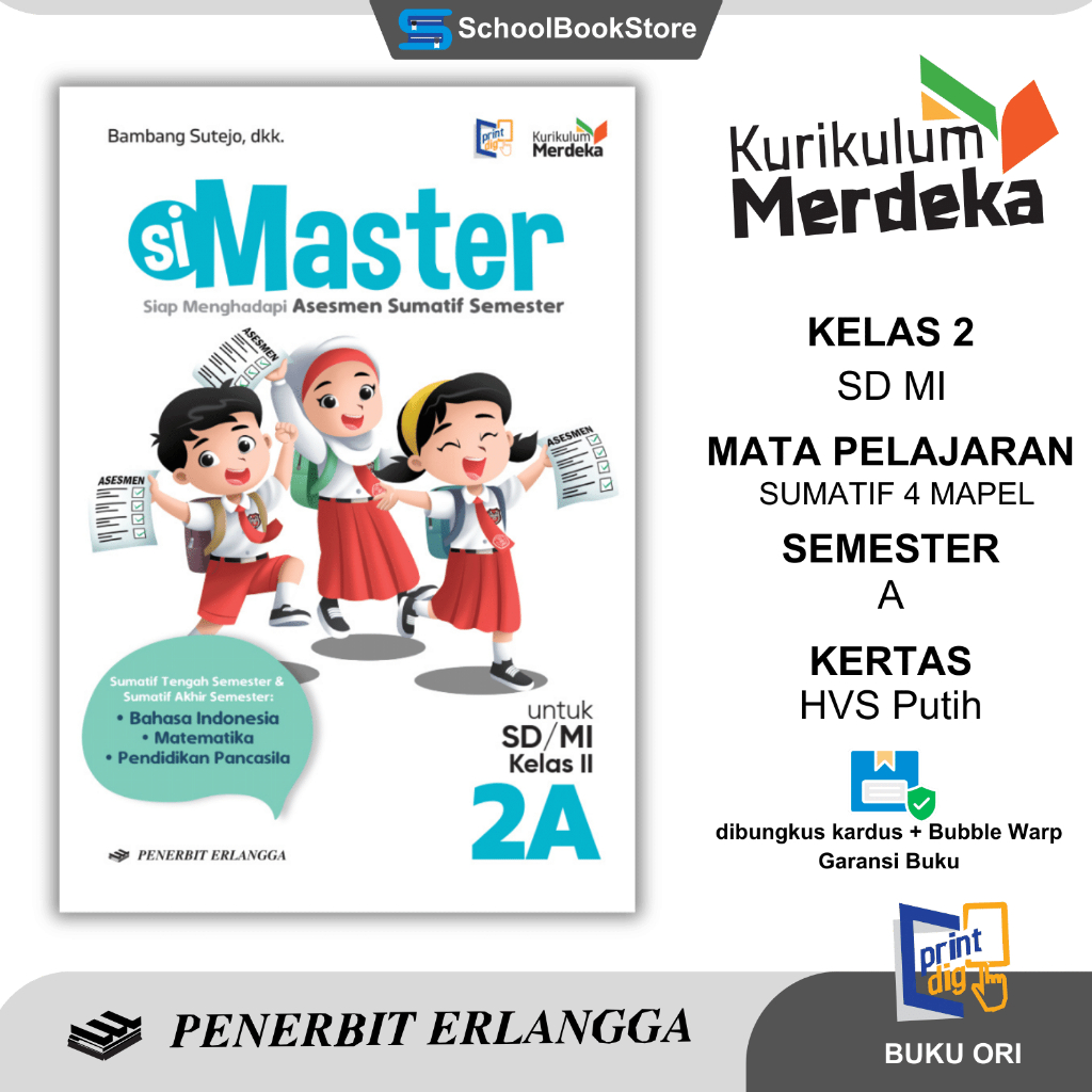 Jual Buku SI MASTER Erlangga Untuk SD MI Kelas 2 Semester 2A Kurikulum ...