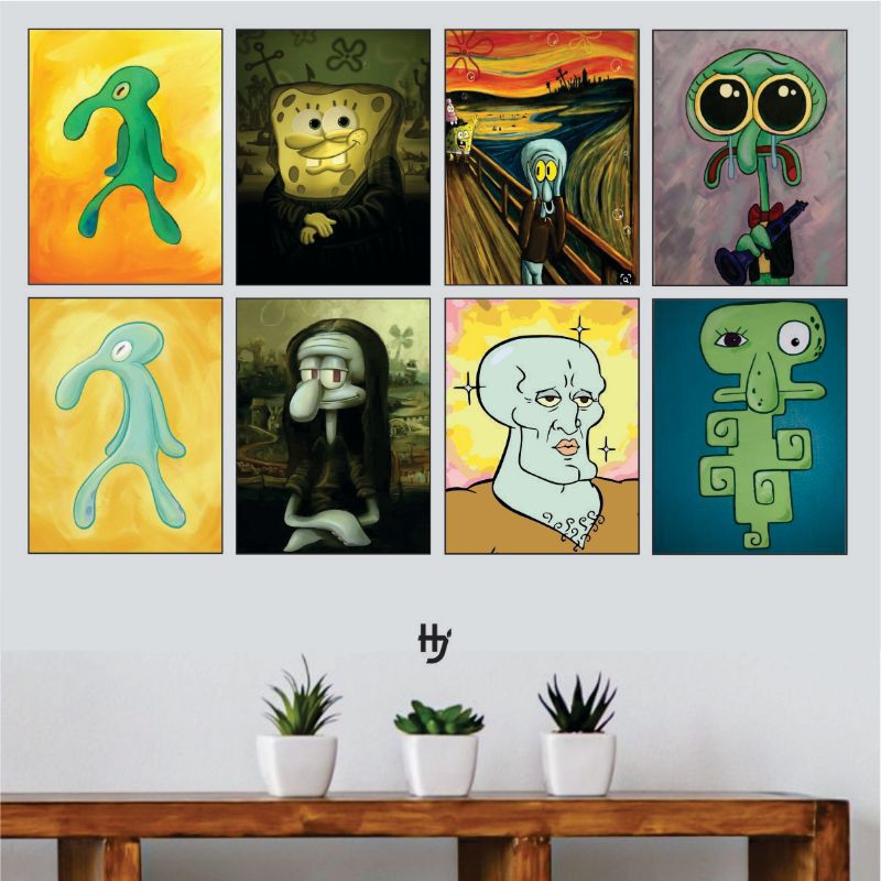 Jual HJ PROMO TERMURAH hiasan dinding karya seni Squidward ukuran 20x30 ...