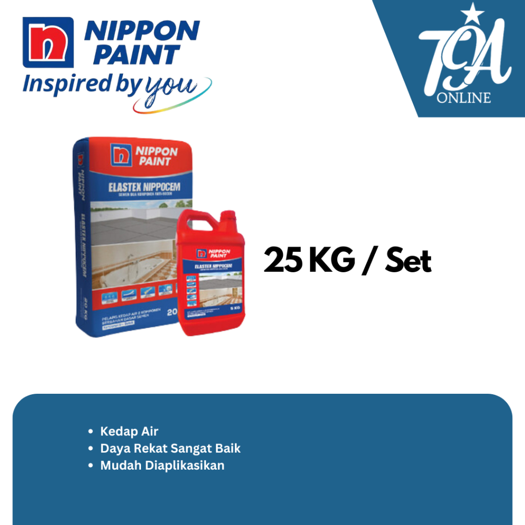 Jual Semen Pelapis Waterproofing Nippon Paint Elastex Nippocem 25 KG / Set | Shopee Indonesia