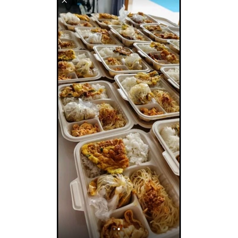 Jual Meal box plastik sekat 4 (20pcs) / Meal Box 88 cream Merak (20pcs ...