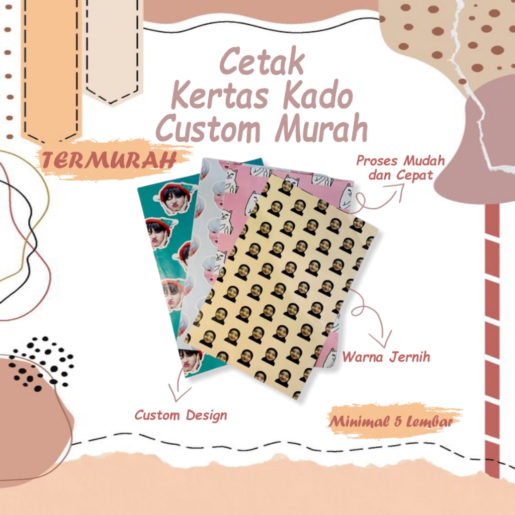 Jual KERTAS KADO CUSTOM/ KERTAS KADO GAMBAR WAJAH | Shopee Indonesia