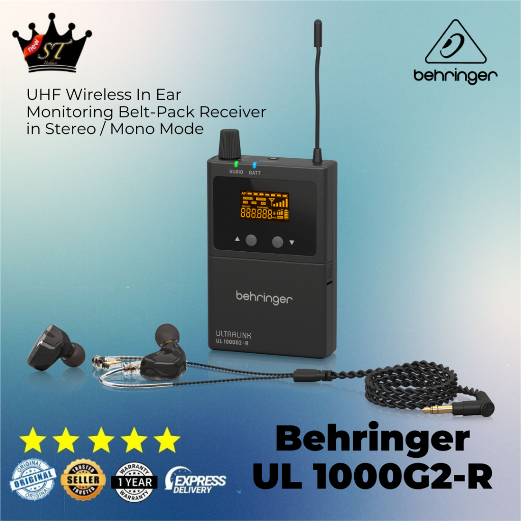 Jual Behringer UL 1000G2-R UL1000G2R Receiver Wireless IEM Bodypack UHF ...