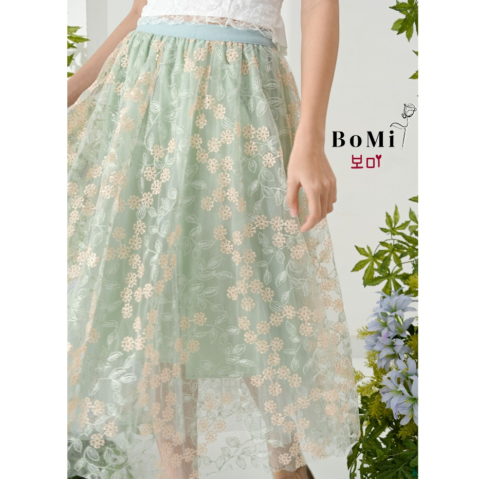 Jual BOMI - AREUM Skirt Flower Korean Premium Rok Tutu Tile 3D Motif ...
